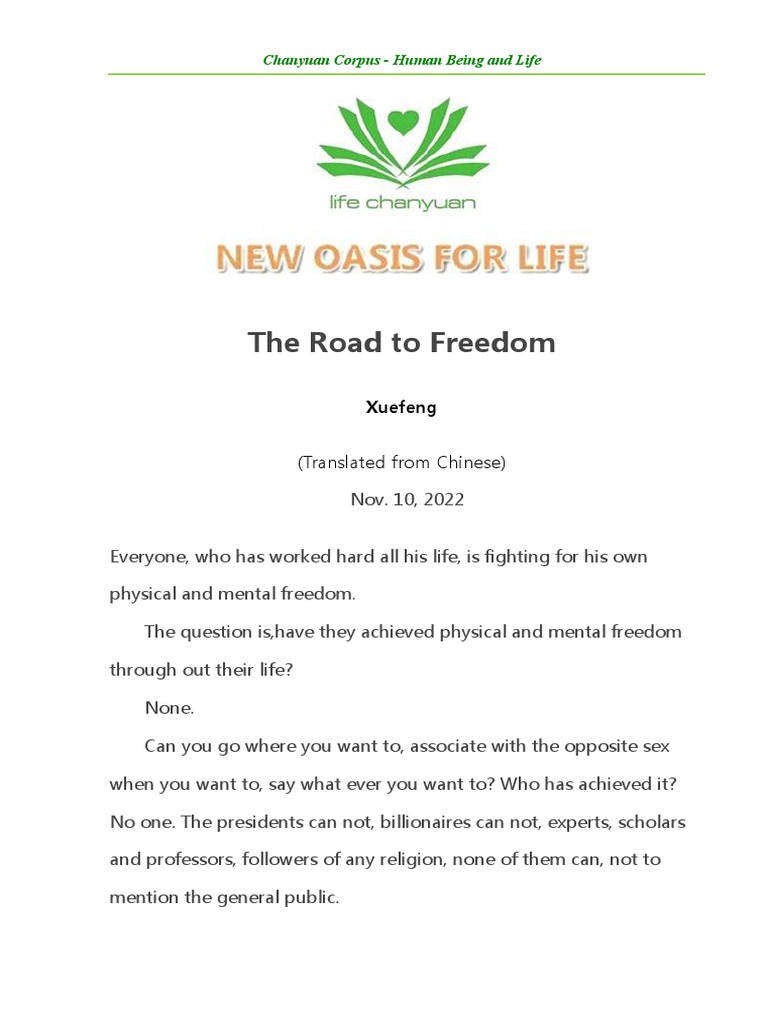 The Road To Freedom | PDF | Mind | Family