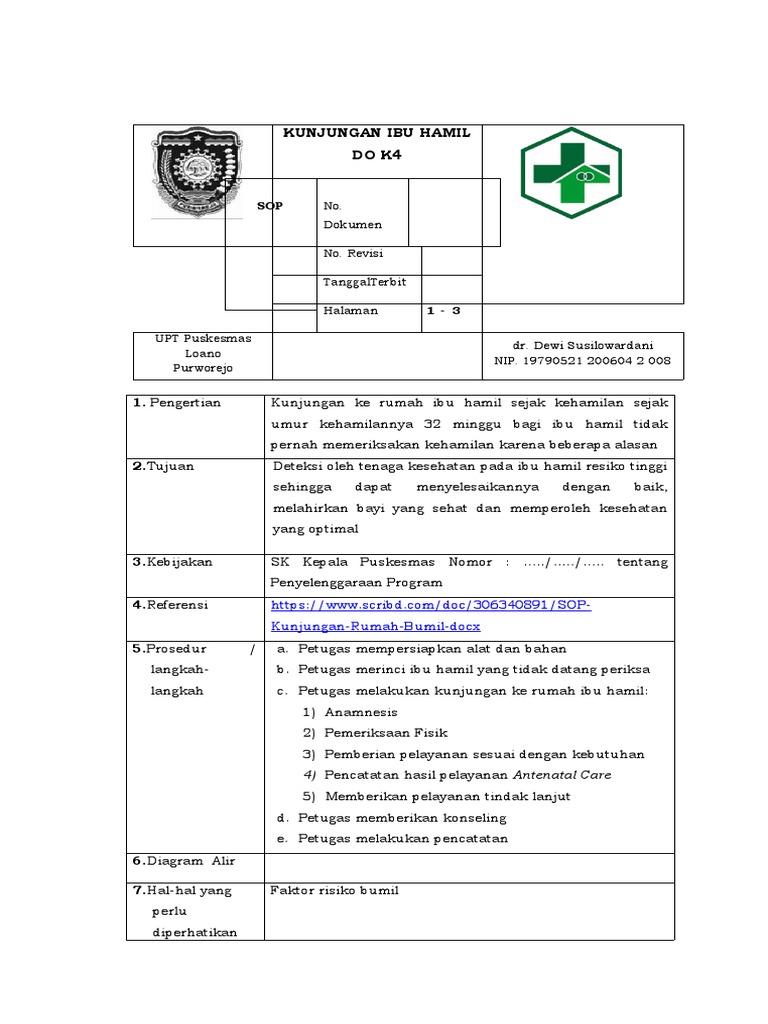 Sop Kunjungan DO K4 | PDF