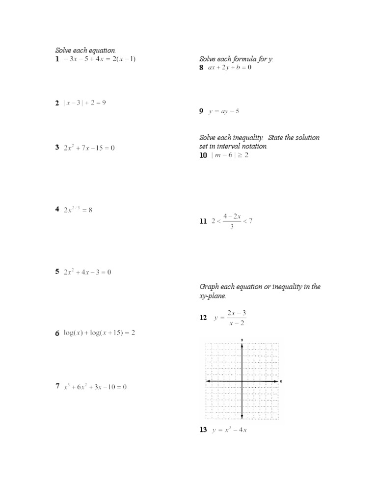 Algebra Final Exam 2 | PDF
