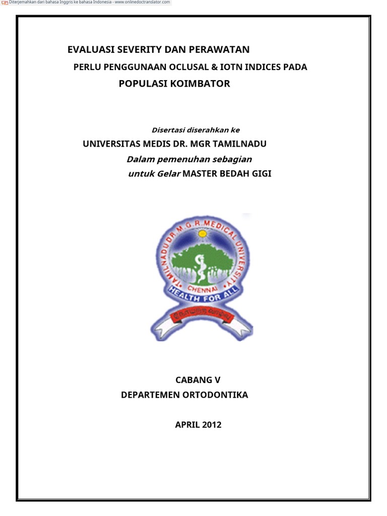 Occlusal Index Form | PDF