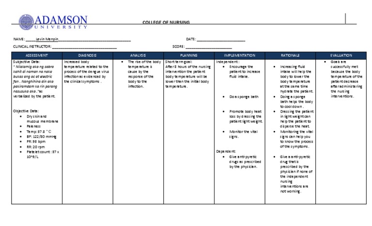 Menpinmw NCP | PDF | Causes Of Death | Clinical Medicine