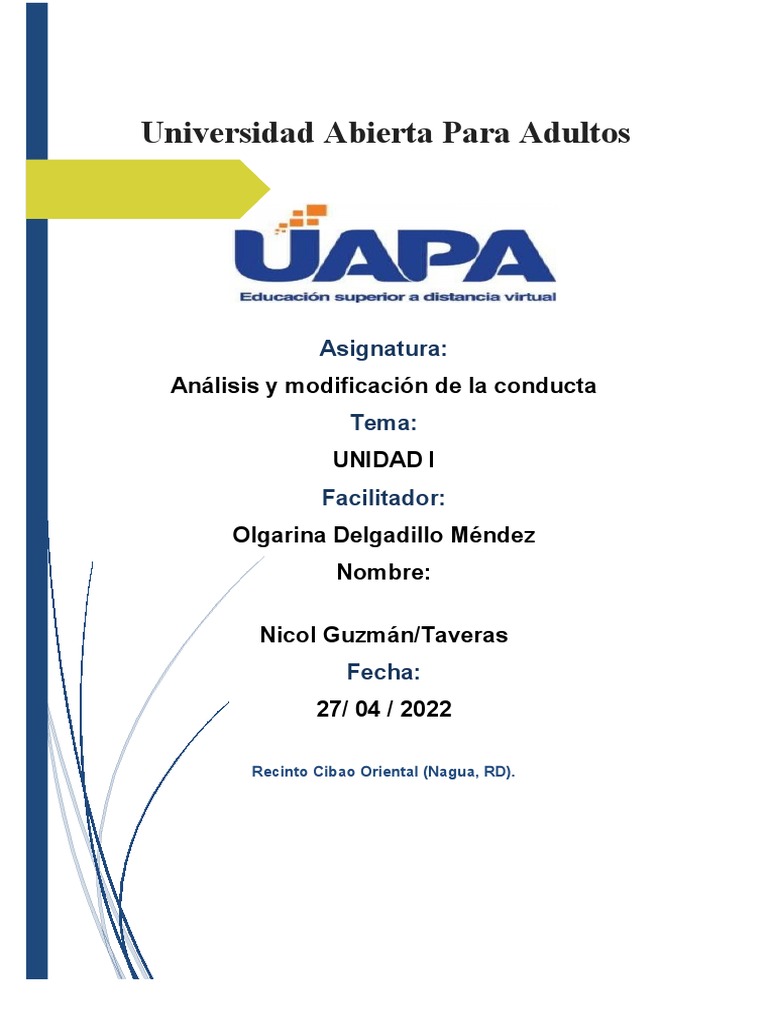 Tarea 1 de Analisis y Modificacion de La Conducta Nicol | PDF | Aprendizaje | Comportamiento