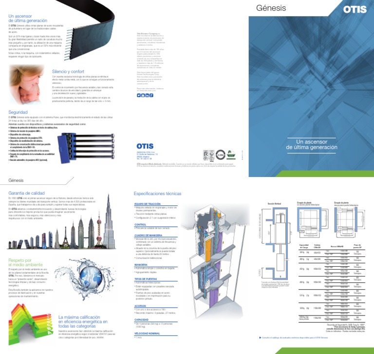Ascensor OTIS Génesis: Seguridad y Eficiencia | PDF | Ascensor ...