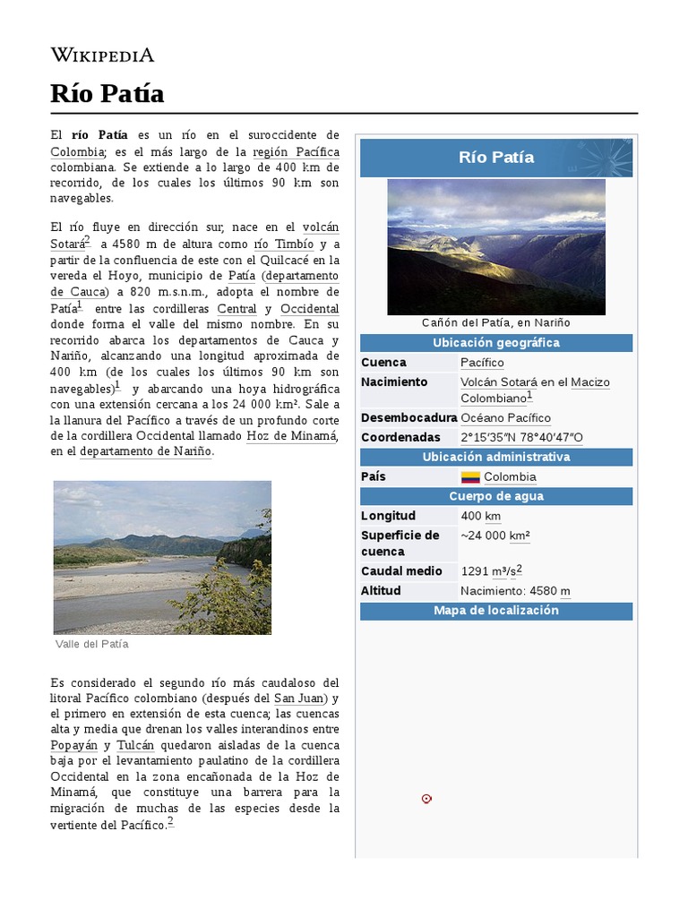 Río Patía | PDF | Ciencias de la Tierra | Geografía Física