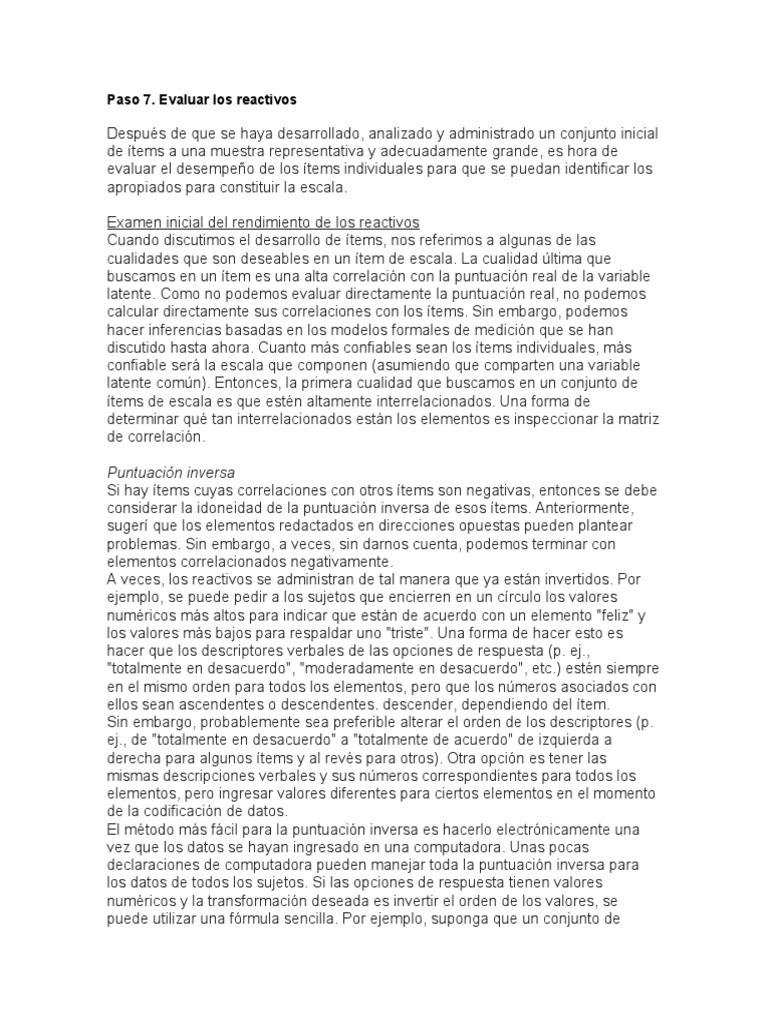 DeVellis, Step 7 Evaluate The Items | PDF