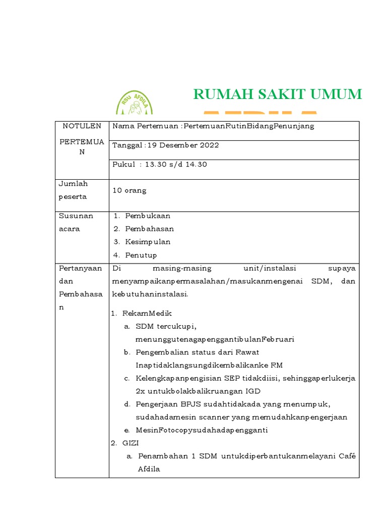 Contoh Notulen | PDF