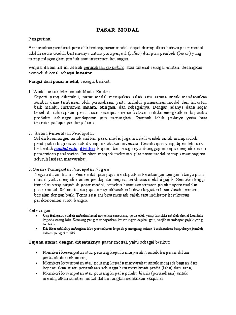 Pasar Modal | PDF