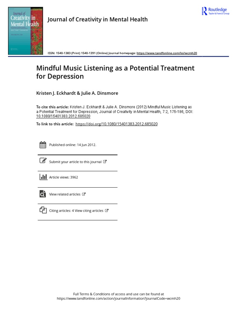 Mindful Music Listening As A Potential Treatment For Depression | PDF ...