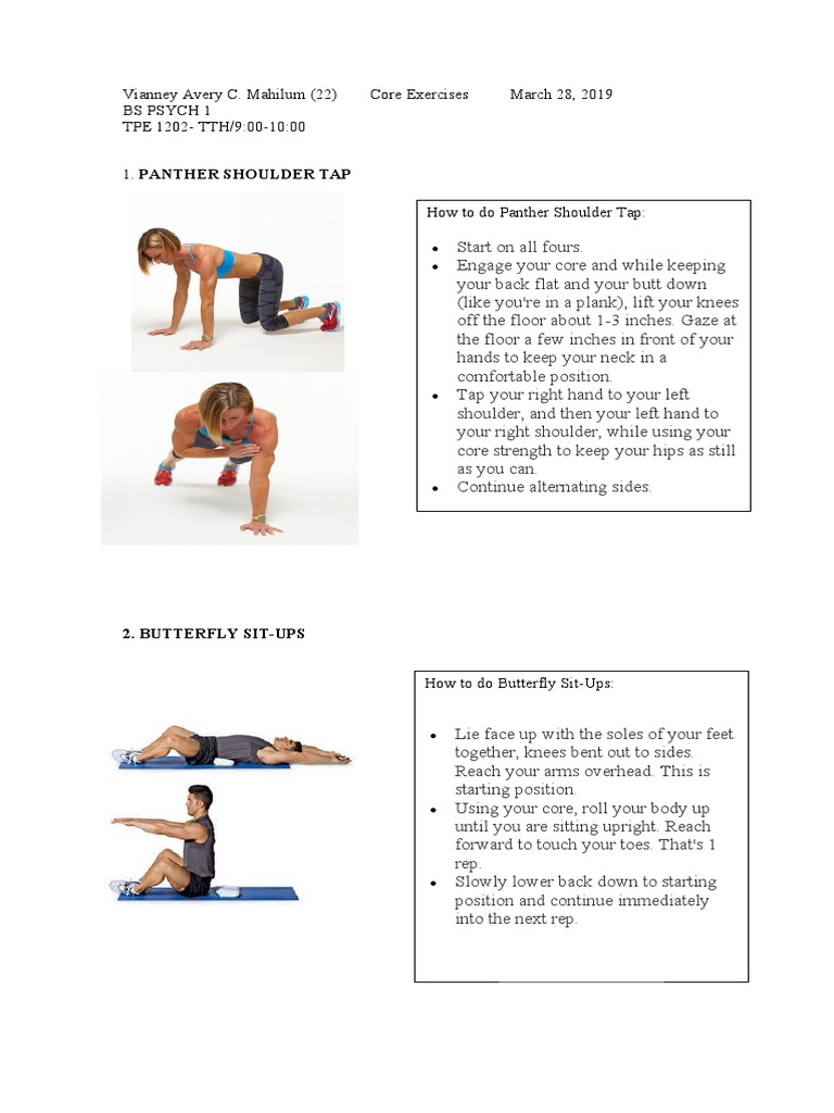 Core Exercises | PDF | Human Anatomy | Musculoskeletal System