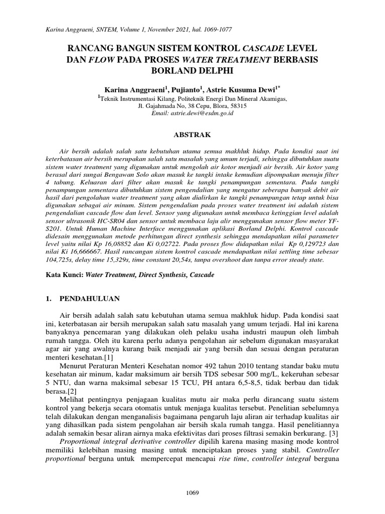 Hal Rancang Bangun Sistem Kontrol Cascade Level Dan Flow Pada Proses ...