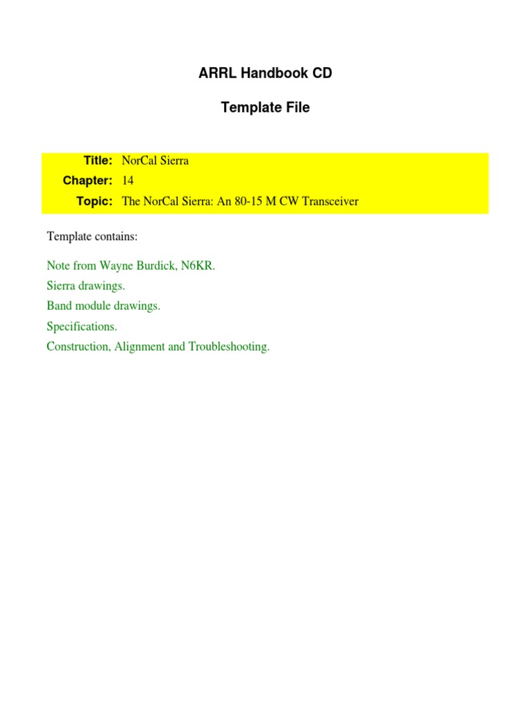 NorCal Sierra PCB and Addl Info | PDF