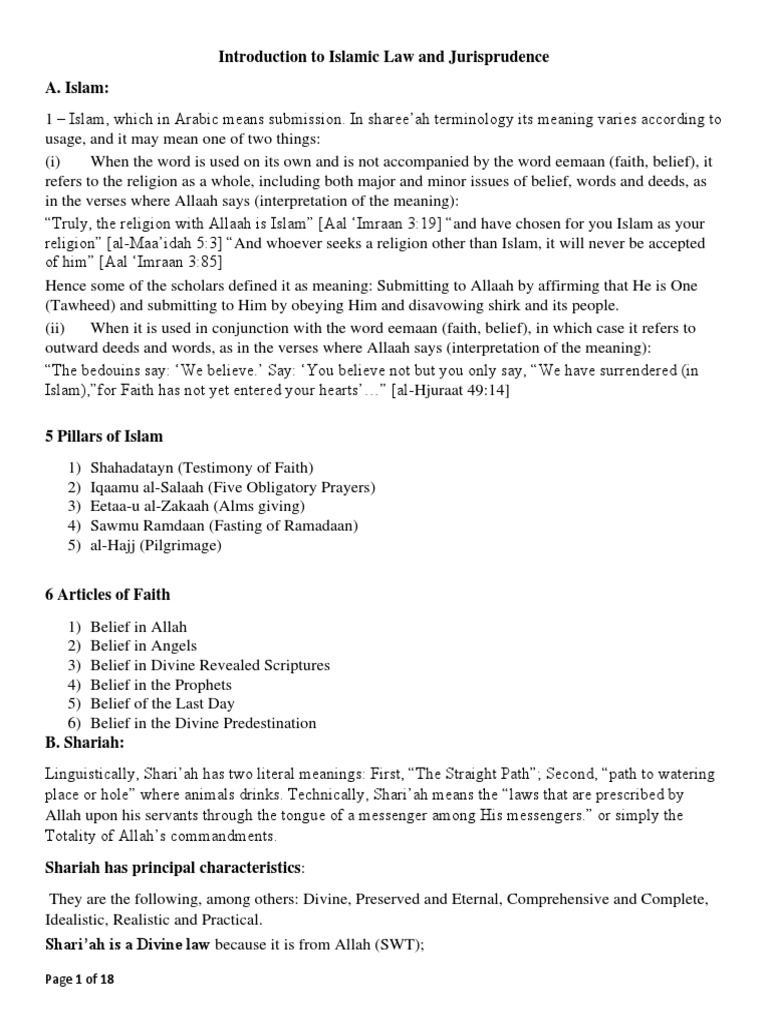 Introduction To Islamic Law and Jurisprudence | PDF | Sharia | Prophets And Messengers In Islam