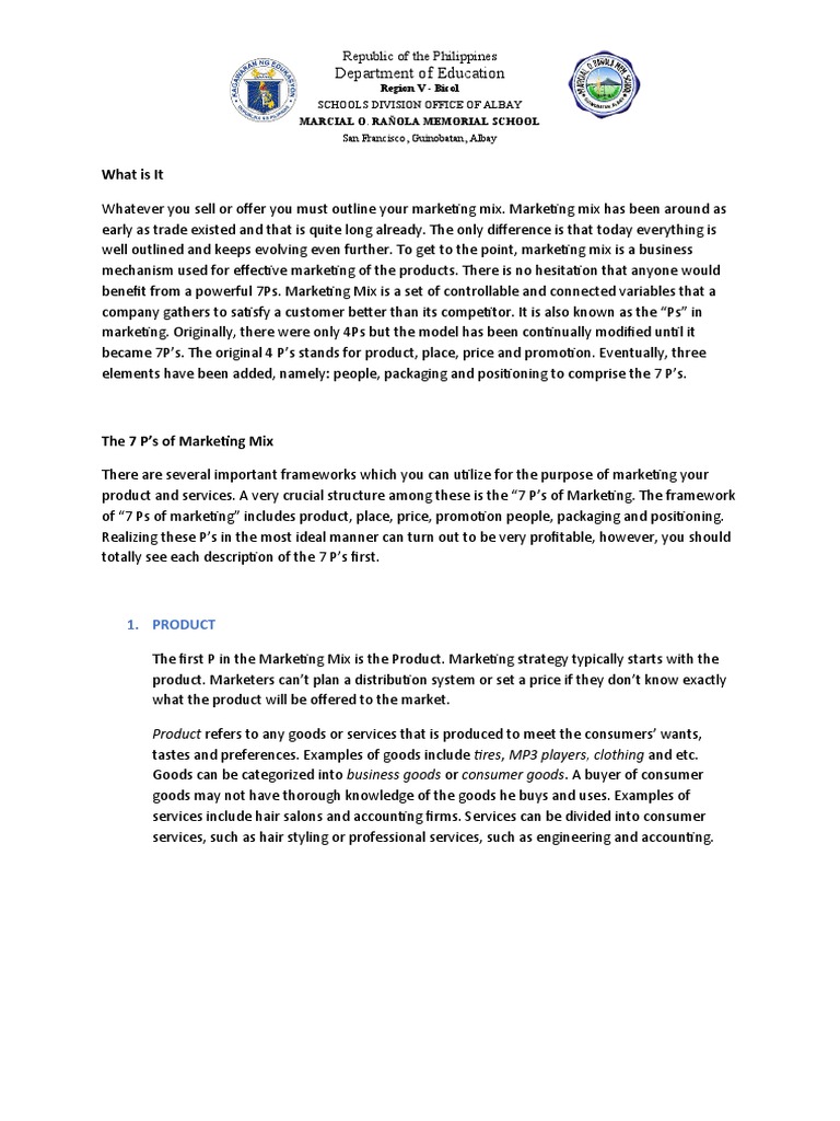 7Ps of Marketing and Branding | PDF | Pricing | Sales