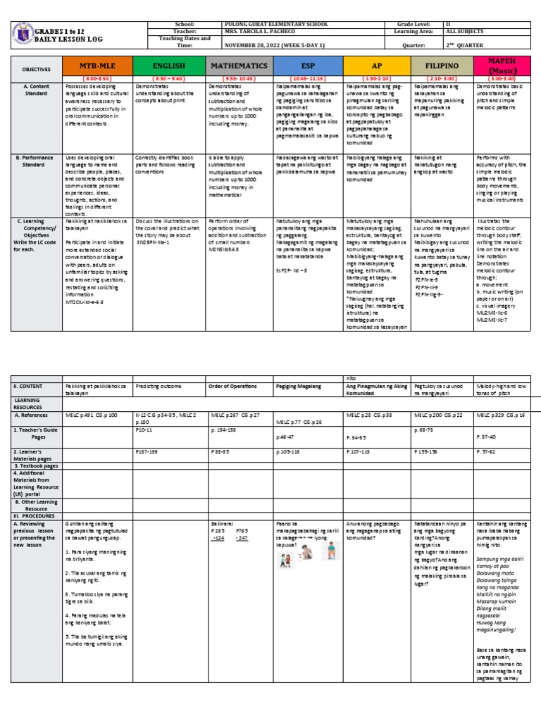 DLL All Subjects 2 q2 w5 | PDF | Human Communication | Linguistics