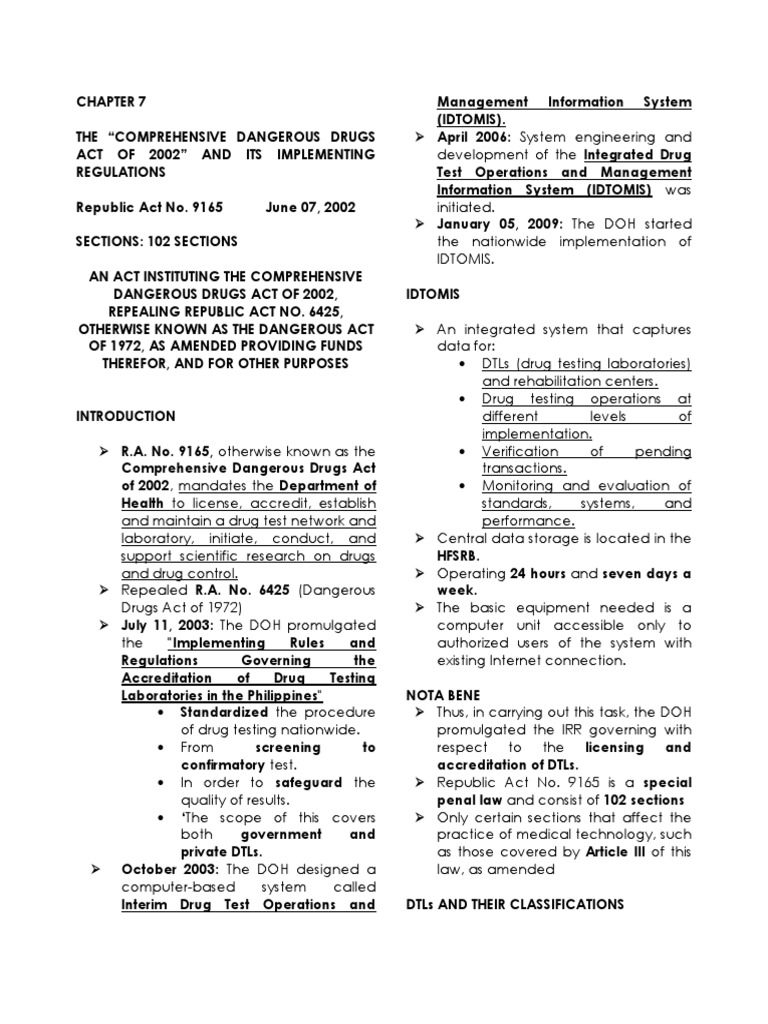 Ra-9165 Reviewer | PDF | Chromatography | Drug Test