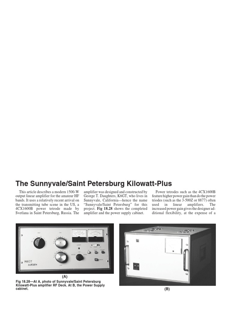 4CX1600B HF Amp | PDF | Rectifier | Vacuum Tube