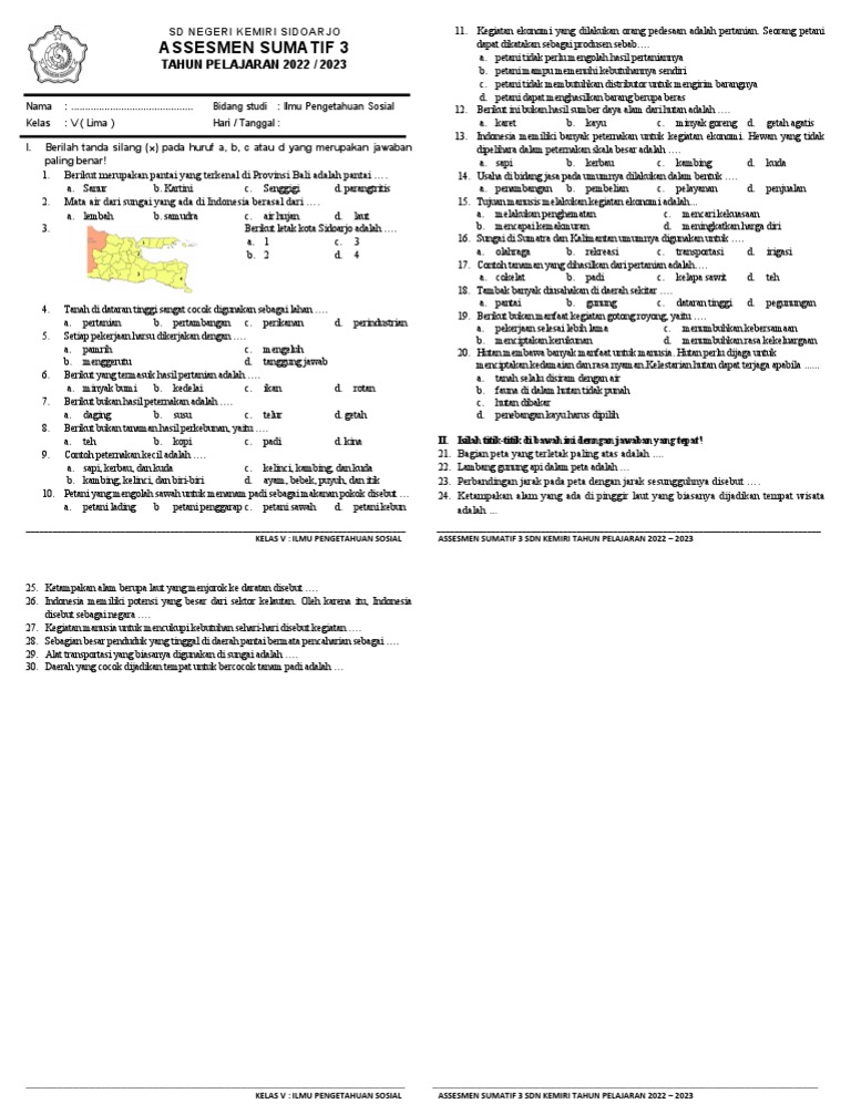 Soal AS3 IPS Kelas 5 | PDF
