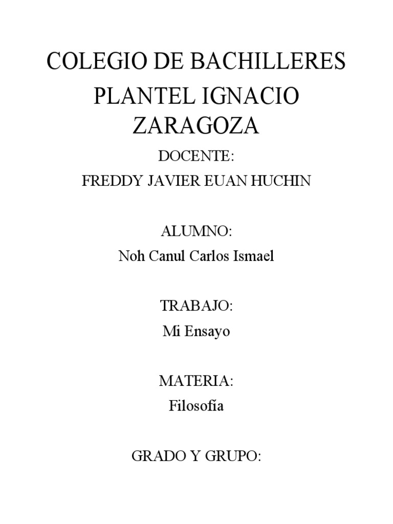 Colegio de Bachilleres | PDF | Realidad | Existencia