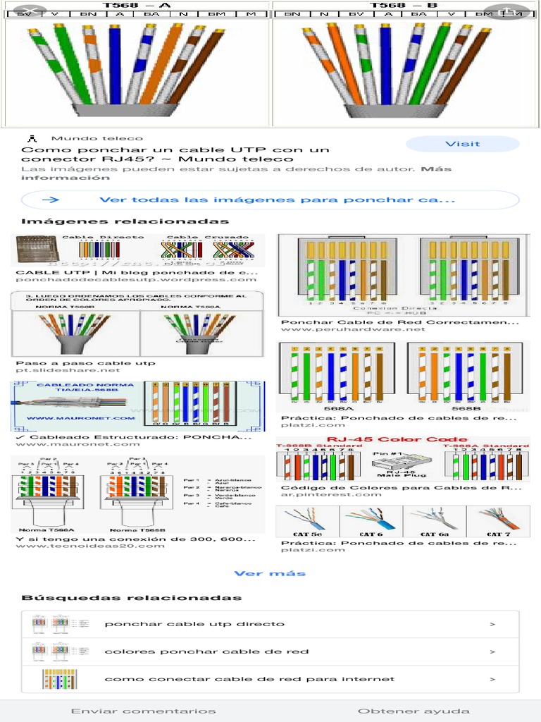 Guía para ponchar cables UTP RJ45 | PDF | Redes de computadoras ...