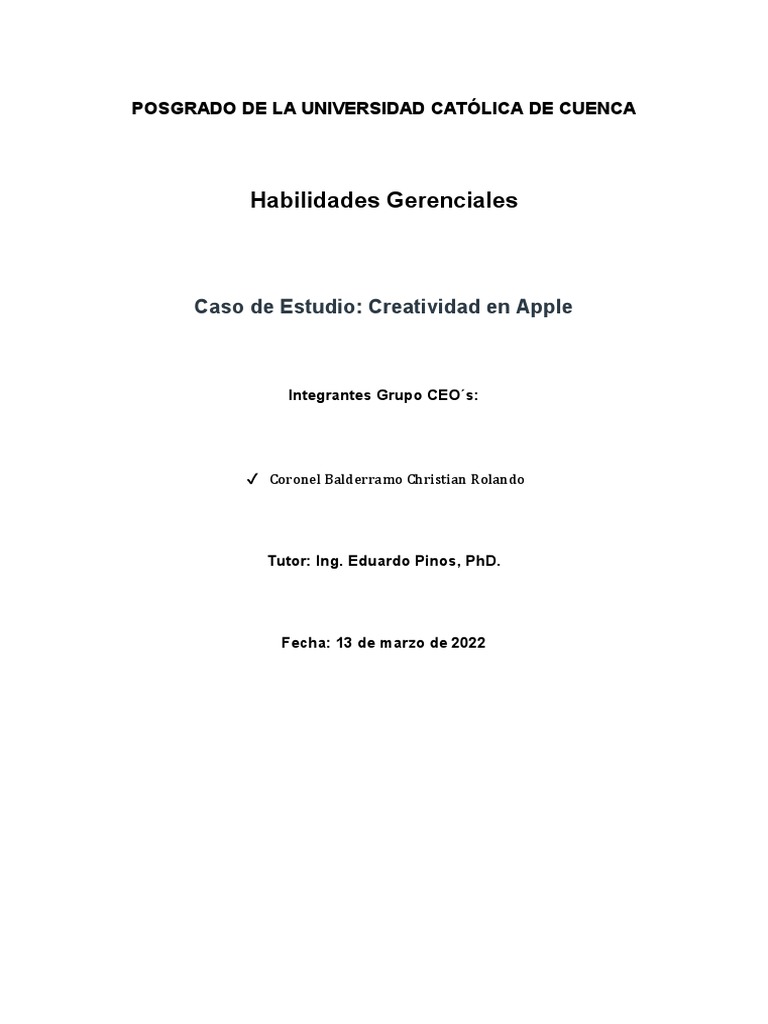 TAREA 1 Habilidades Personales Christian Coronel | PDF | Innovación ...