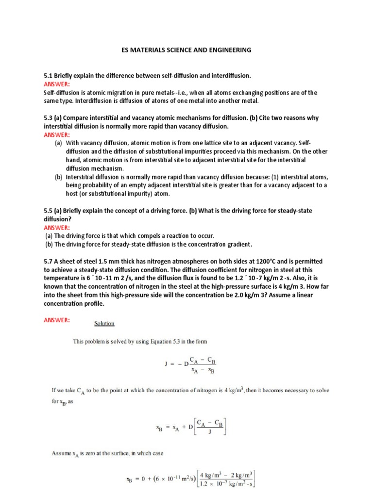 Diffusion Mechanisms in Materials Science | PDF | Diffusion | Chemical Engineering