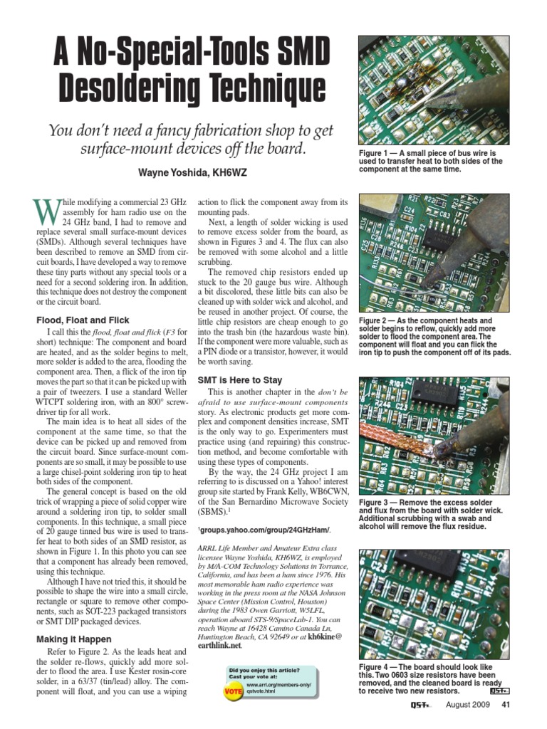 SMD Desoldering | PDF | Electrical Components | Manufactured Goods