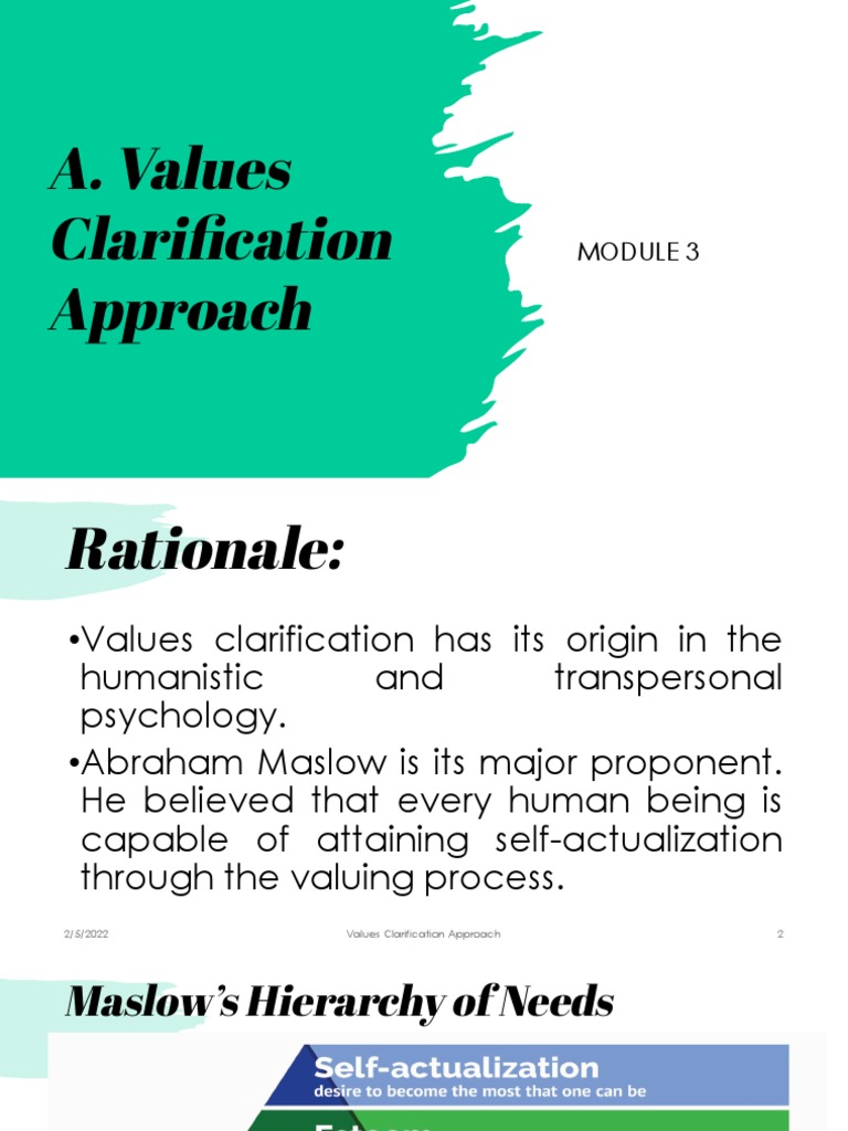 Values Clarification Approach | PDF | Self Actualization | Psychology