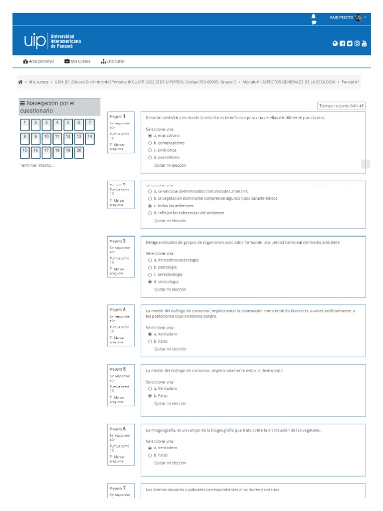 Screencapture Moodle Uip Edu Pa Mod Quiz Attempt PHP 2022 12 06 18 - 36 - 12 | PDF
