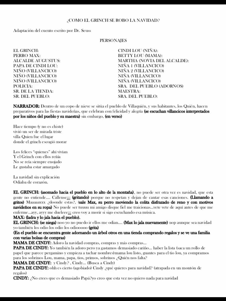 Cómo El Grinch Se Robó La Navidad | PDF