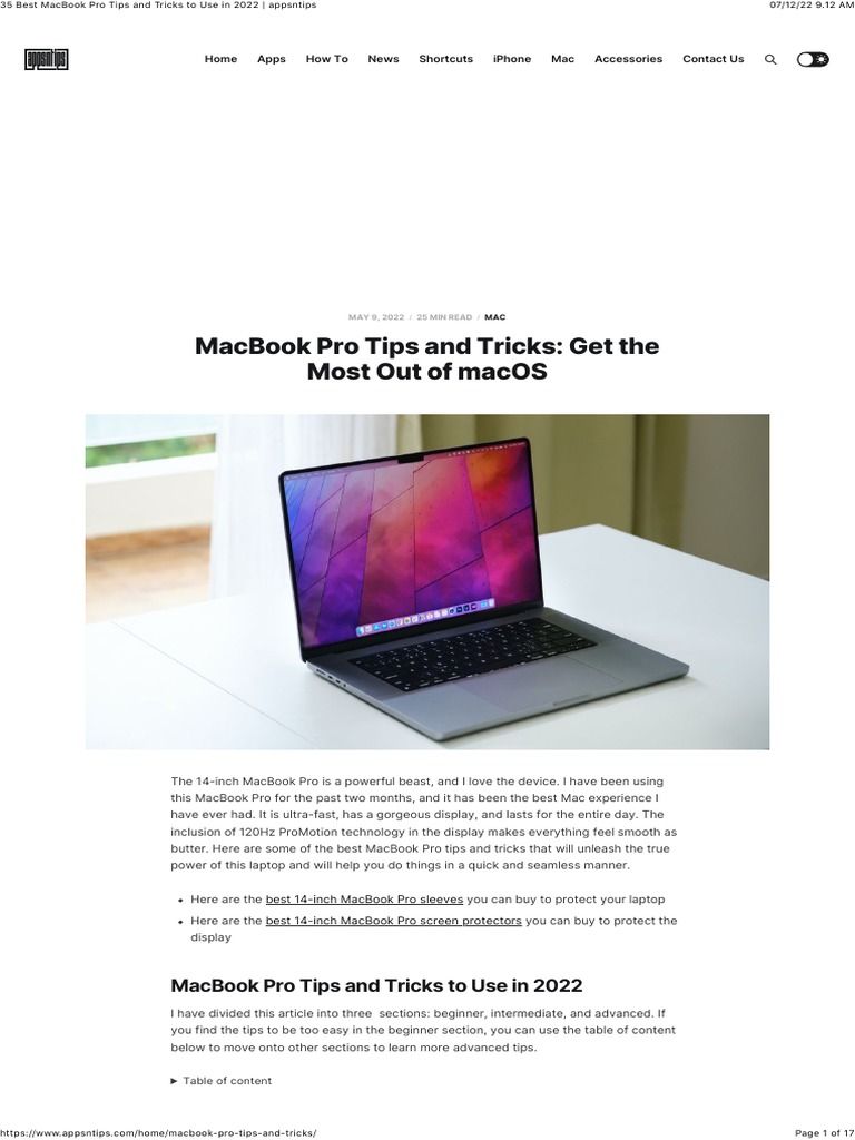 35 Best MacBook Pro Tips and Tricks To Use in 2022 - Appsntips | PDF ...
