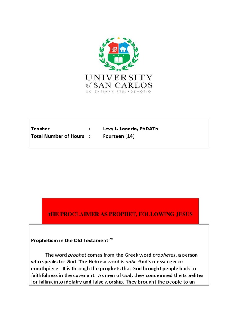 The Proclaimer As Prophet Following Jesus | PDF | Jesus | Prophet