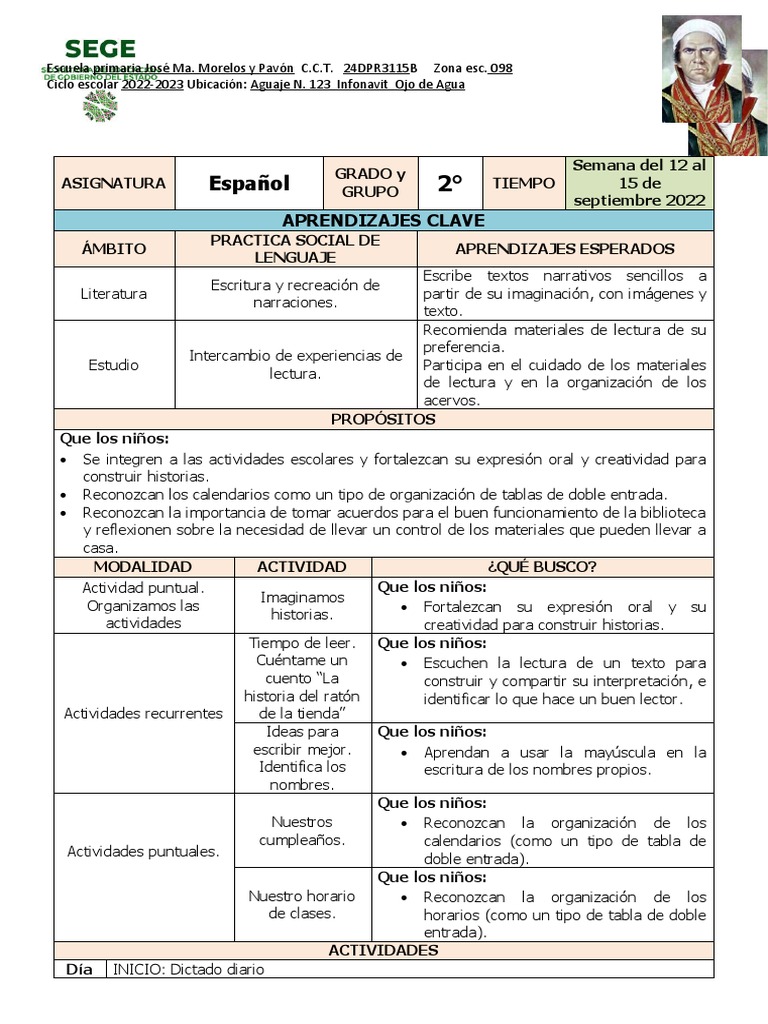 Planeacion Semana Del 12 Al 16 | PDF | Sustracción