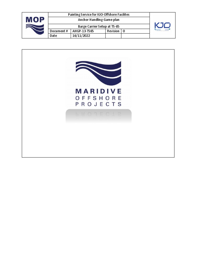TS-65 Anchor Handling Game Plan (Rev. 0) | PDF | Anchor | Manufactured ...