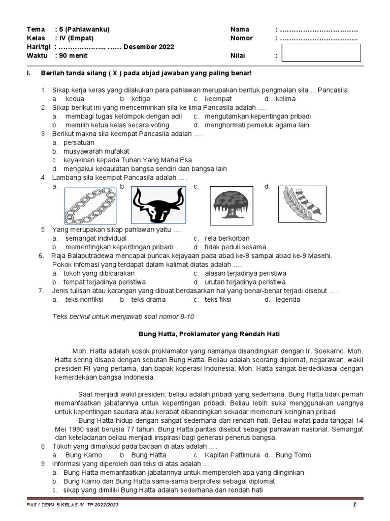 Pas 1 Tema 5 Kelas 4 TP 2022-2023 | PDF