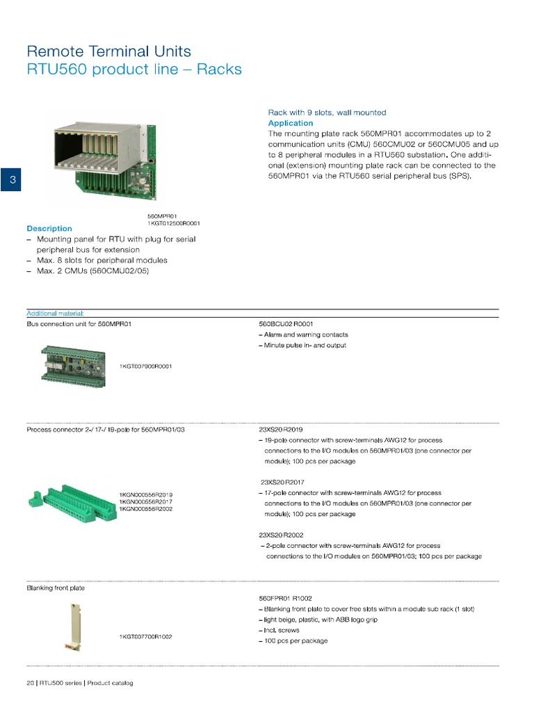 ABB RTU560 Racks | PDF