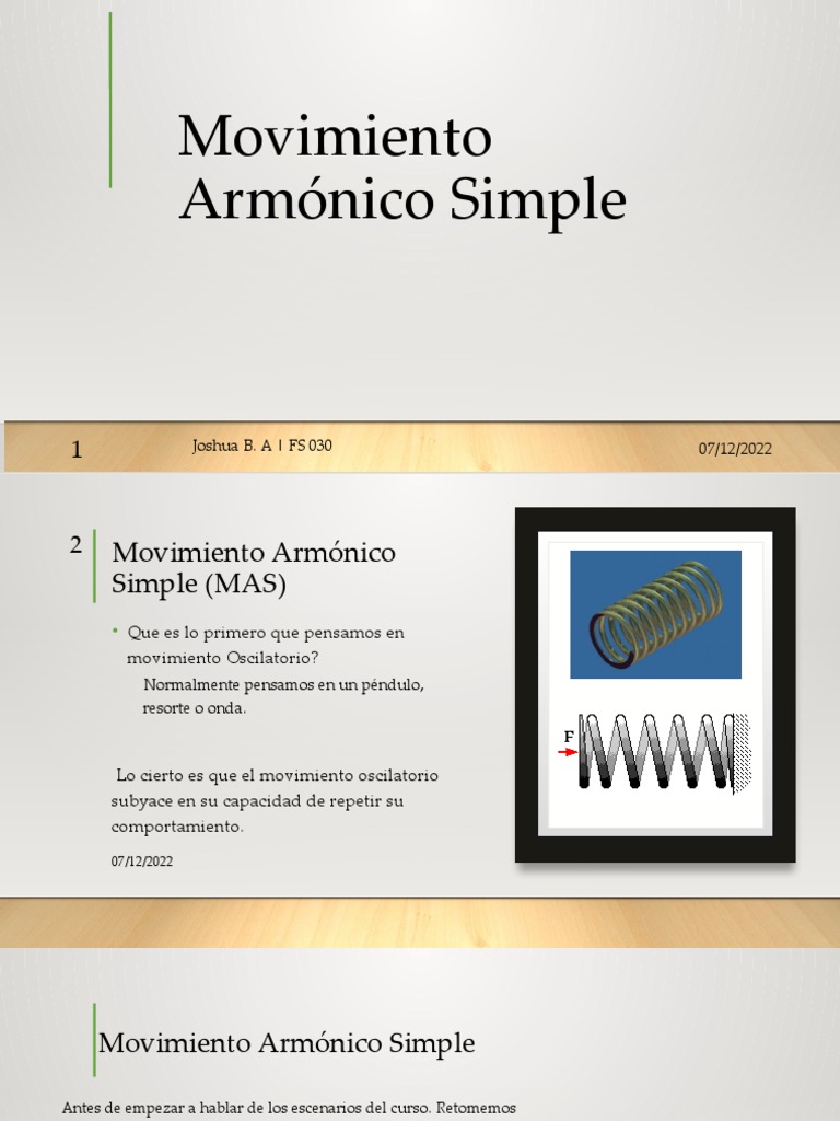 Movimiento Armónico Simple | PDF | Fuerza | Oscilación
