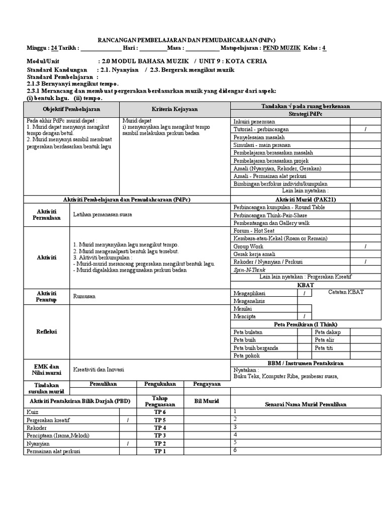 M24 Muzik T4 - Nyanyian - Tempo | PDF