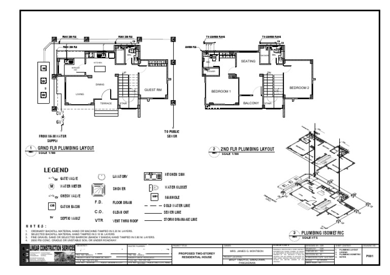 P001 Plumbing Layout Isometric | PDF | Public Health | Plumbing