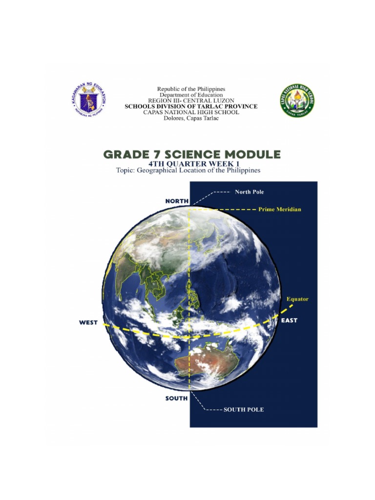 G 7 Sci QTR 4 WK 1 Module | PDF | Equator | Latitude