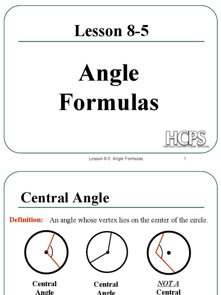 Geometry: Circle Angle Formulas | PDF | Circle | Angle