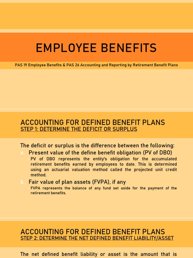 Topic 3.2 Employee Benefits | PDF | Defined Benefit Pension Plan | Fair ...