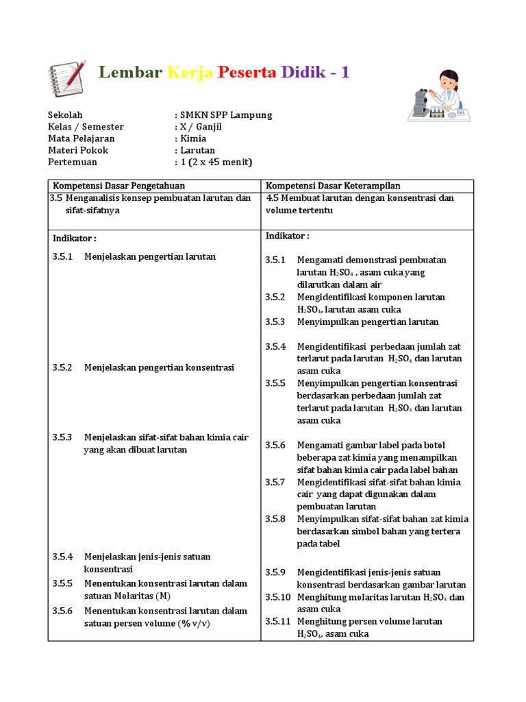 LKPD Larutan 1 Edit | PDF