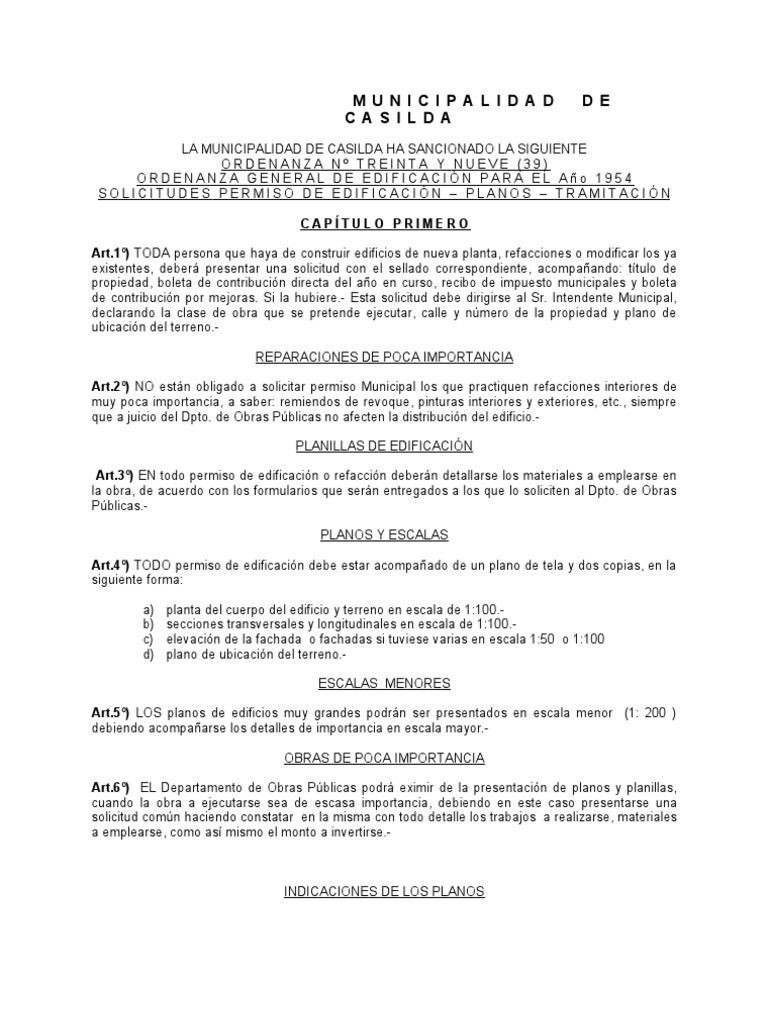 Reglamento Casilda | PDF | Arquitecto | Ingeniería de Edificación
