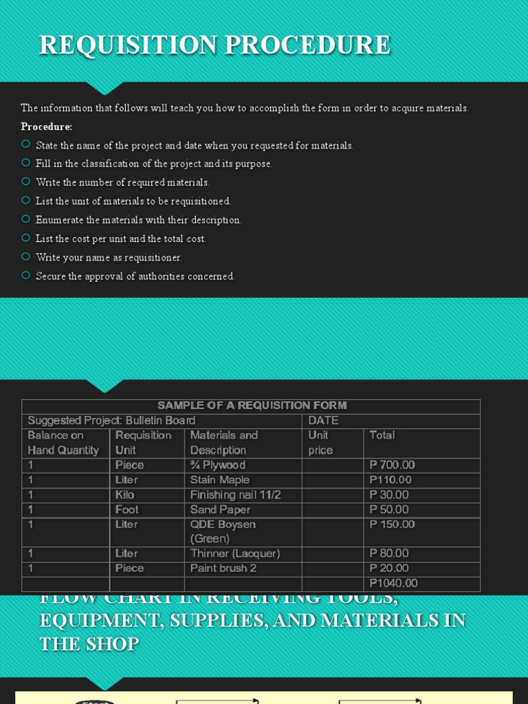 Requisition Procedure Pdf Drill Tools