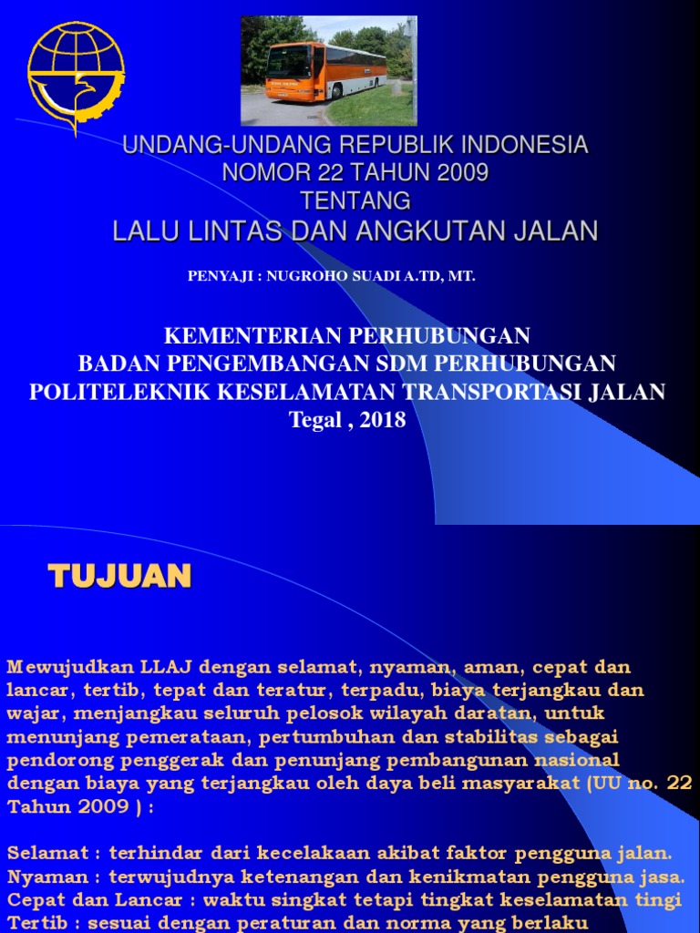 Uu No. 22 Tahun 2009-Ttg - Llaj | PDF