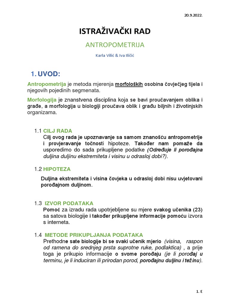 Istrazivacki Rad | PDF