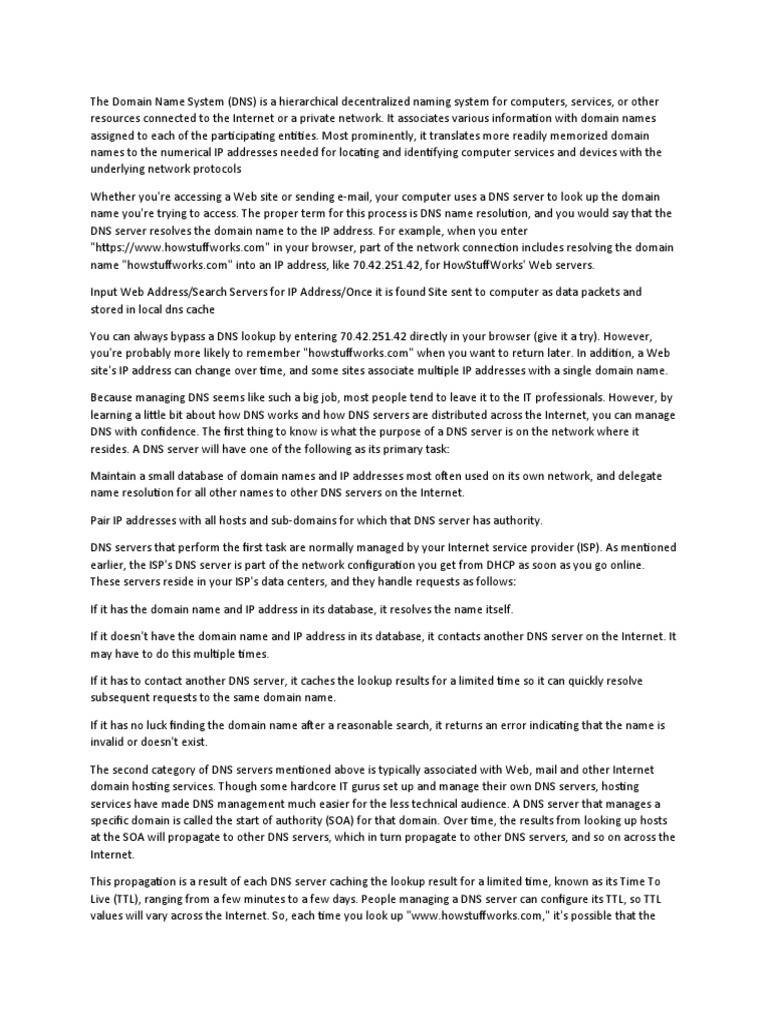 The Domain Name System Pdf Network Switch Domain Name System