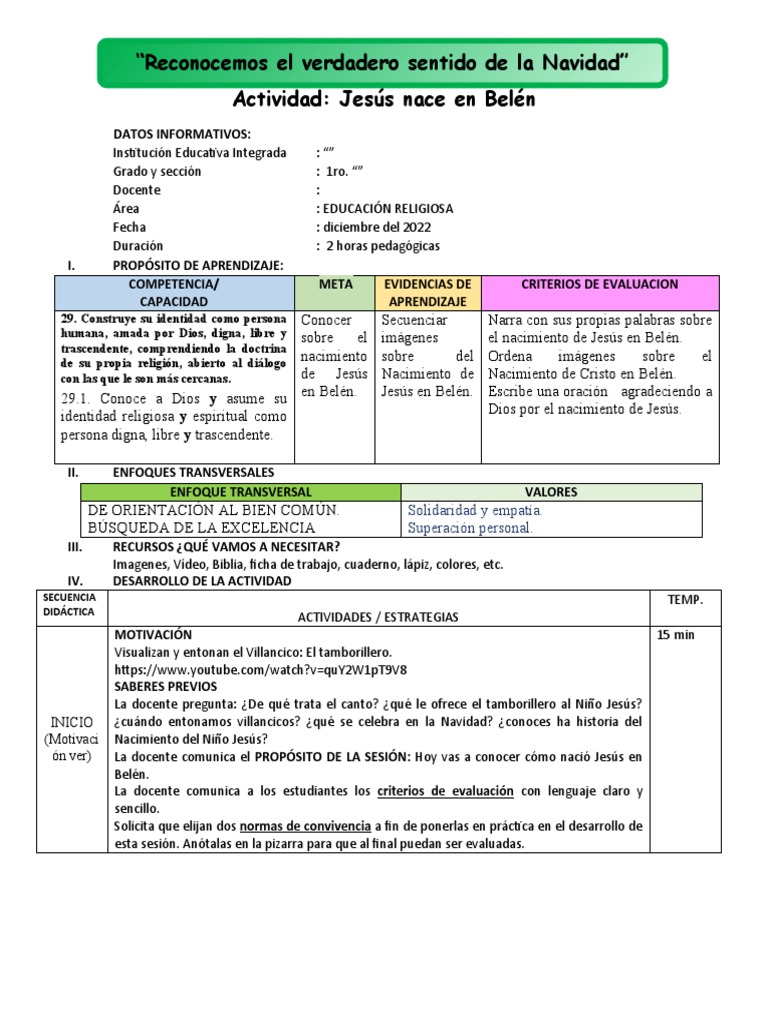 Sesion Jesus Nace en Belen | PDF | Natividad De Jesus | Jesús