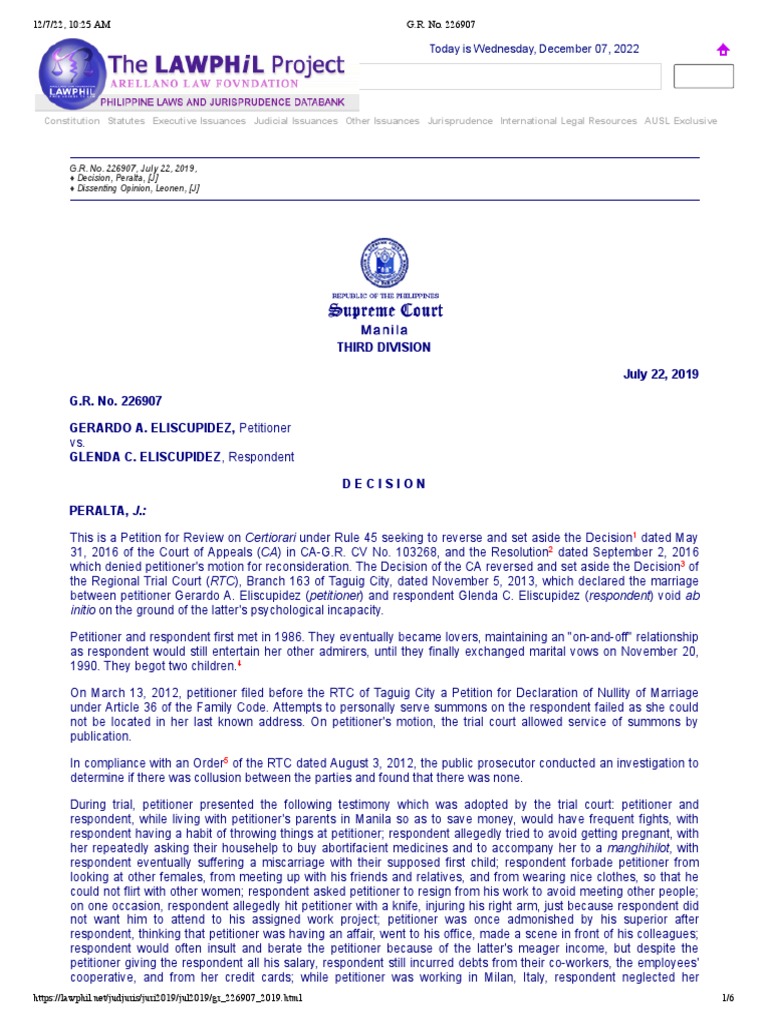 4 Dec - Elis Vs Elis | PDF | Psychology | Annulment