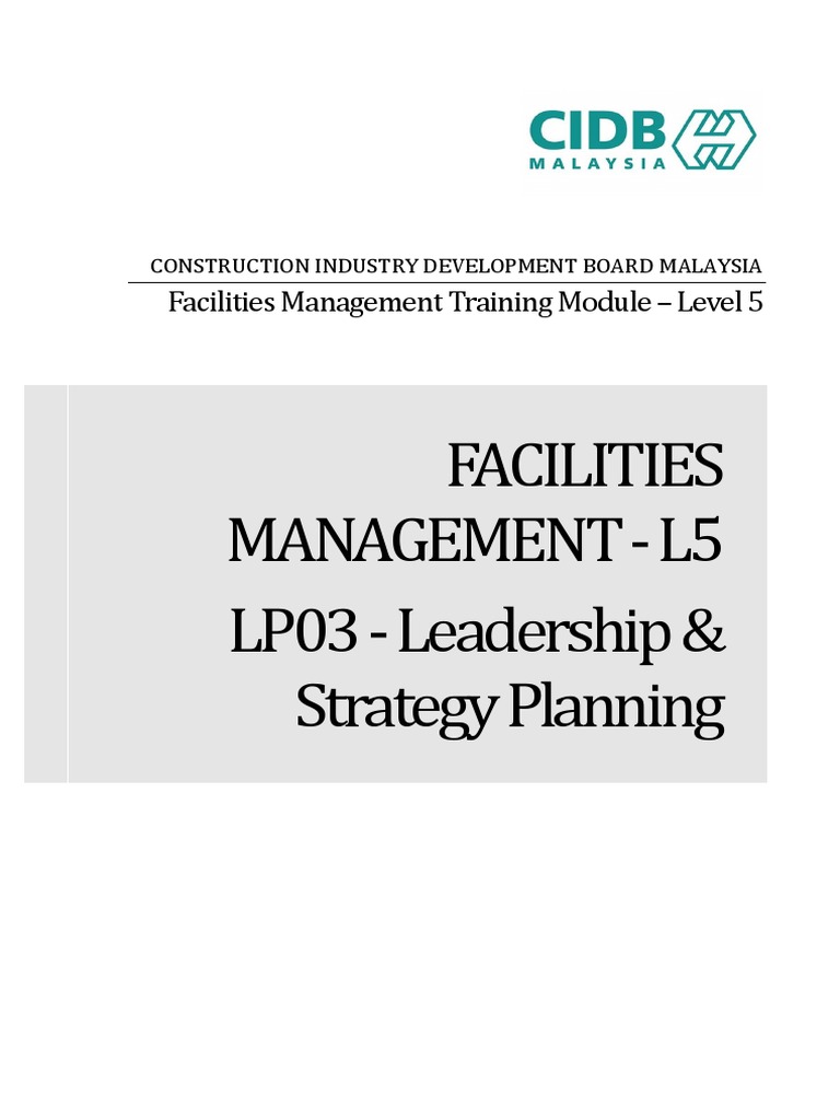 CIDB L5 LP03 Leadership & Strategy Planning | PDF | Strategic Management | Strategic Planning